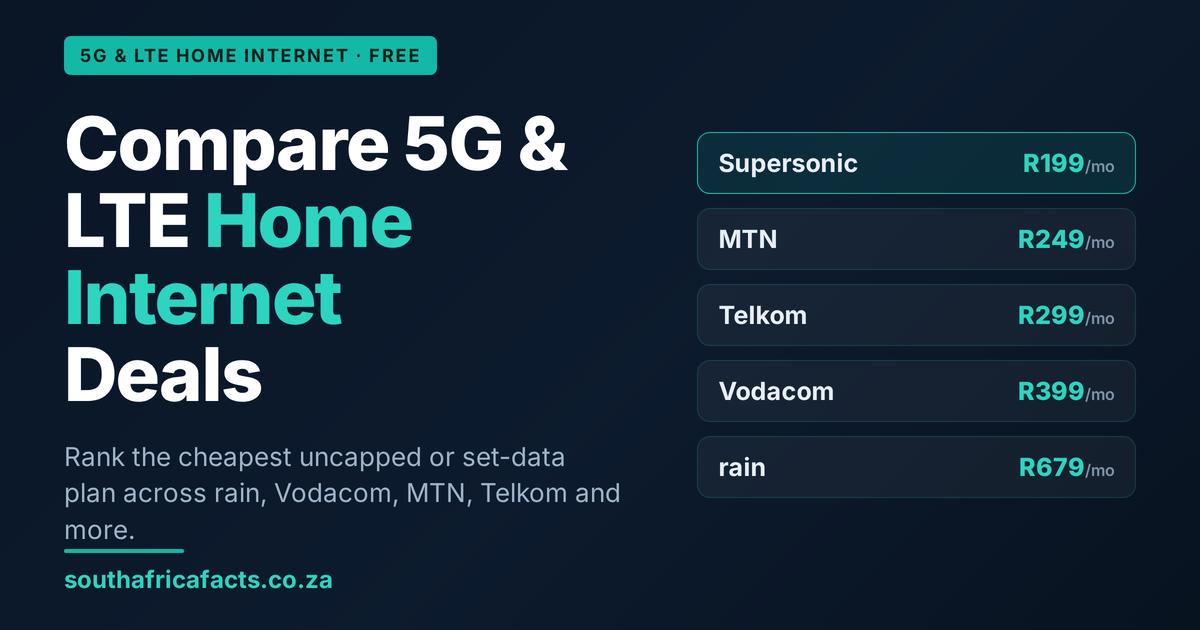 Compare 5G & LTE Home Internet Deals | South Africa